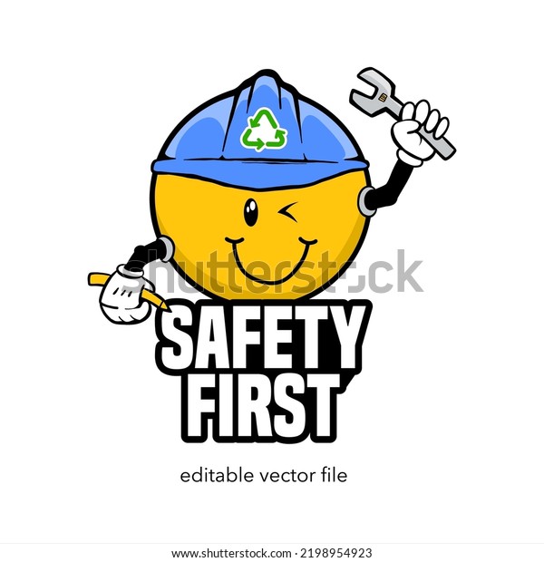 Safety First Mascot Design Smile Mascot Stock Vector (Royalty Free ...