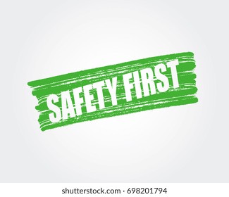 Safety First Pen Marker Green Brush Stock Vector (Royalty Free ...