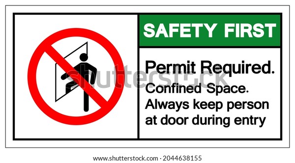 Safety First Permit Required Confined Space Stock Vector (Royalty Free ...