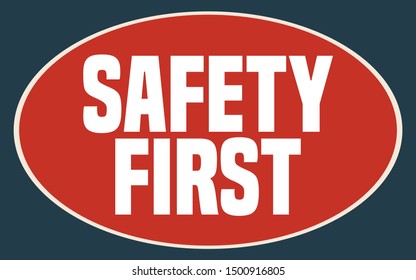 Safety First Red Blue Square Sign Stock Vector (Royalty Free) 1500916805