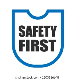 Safety First Shield Sign Stock Vector (Royalty Free) 1303816648 ...