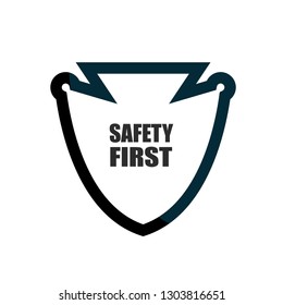 Safety First Shield Sign Stock Vector (Royalty Free) 1303816651 ...