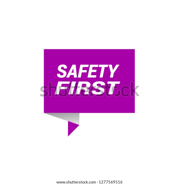 Safety First Sign Emblem Label Badgesticker Stock Vector (Royalty Free ...