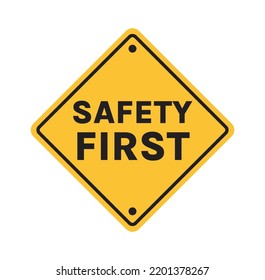 Safety First Signboard First Sign Work Stock Vector (Royalty Free ...