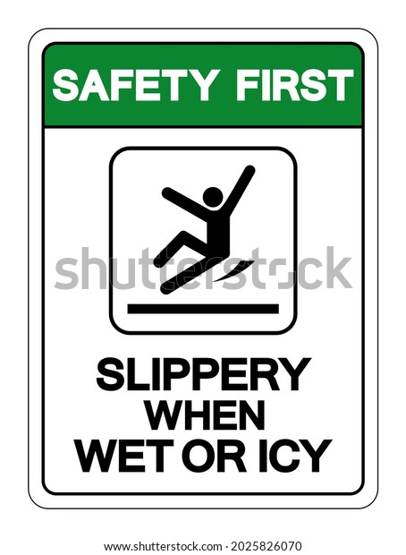 Safety First Slippery When Wet Icy Stock Vector (Royalty Free ...