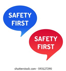 Safety First Speech Bubble Icon Vector: vector de stock (libre de ...