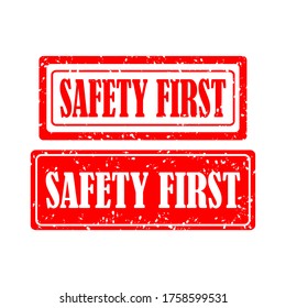 seguridad primer sello de goma roja: vector de stock (libre de regalías ...