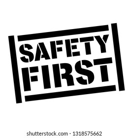 Safety First Stamp On White Background Stock Vector (Royalty Free ...