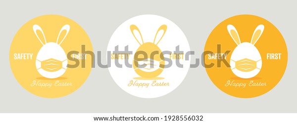 Safety First Stamps Happy Easter Easter Stock Vector (Royalty Free ...