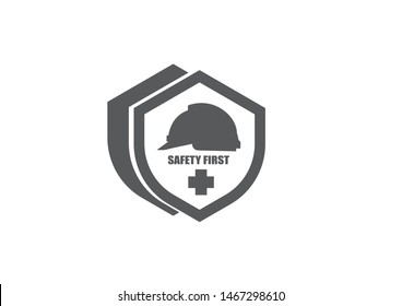Safety First Symbol Security Sign Helmet Stock Vector (Royalty Free ...