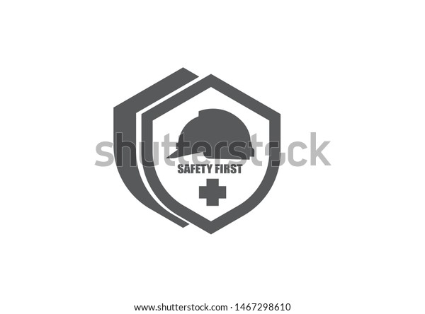 Safety First Symbol Security Sign Helmet Stock Vector (Royalty Free ...