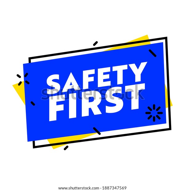 Safety First Trendy Banner Isolated On Stock Vector (Royalty Free ...