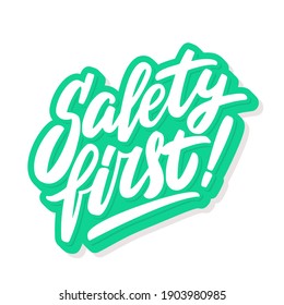 Vektor Stok Safety First Vector Lettering Banner (Tanpa Royalti ...