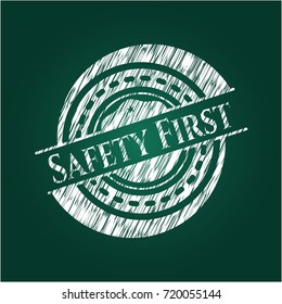 Safety First Written Chalkboard Texture Stock Vector (Royalty Free ...