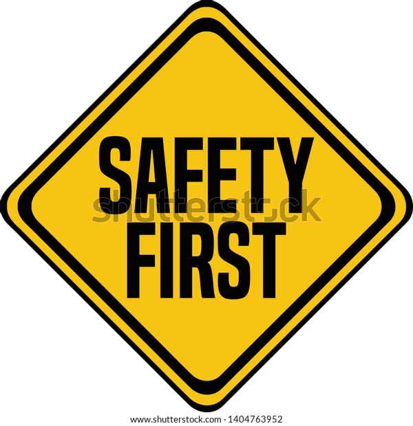 Safety First Yellow Diamond Shaped Industrial Stock Vector (Royalty ...