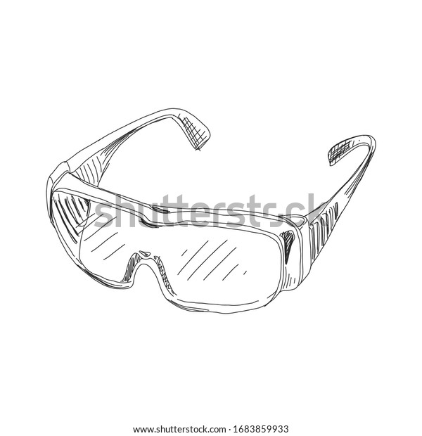 Safety Glasses Hand Drawn Retro Vector Stock Vector (Royalty Free ...