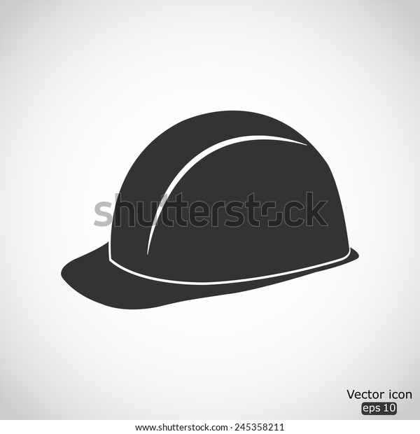 Safety Hard Hat Vector Icon Stock Vector (Royalty Free) 245358211 ...