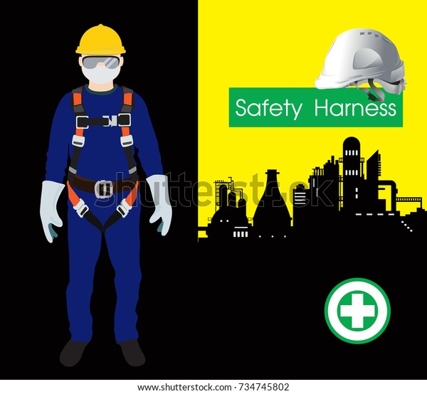 Safety Harness Equipment Lanyard Work Heights Stock Vector (Royalty ...