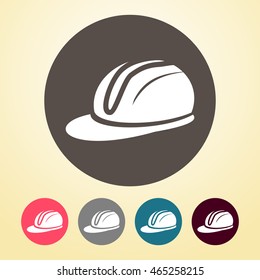 Safety Helmet Icon Round Shape Stock Vector (Royalty Free) 465258215 ...