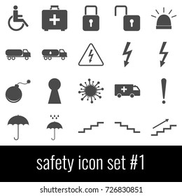Safety Icon Set 1 Gray Icons Stock Vector (Royalty Free) 726830851