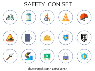 Safety Icon Set 15 Flat Safety Stock Vector (Royalty Free) 1360518767 ...