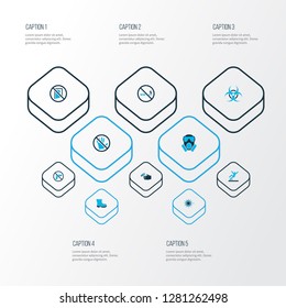 Safety Icons Colored Set Stop Foot Stock Vector (Royalty Free) 1281262498