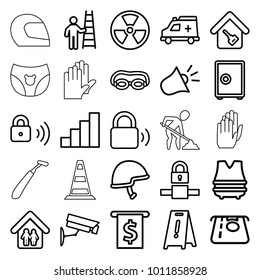 Safety Icons Set 25 Editable Outline Stock Vector (Royalty Free ...