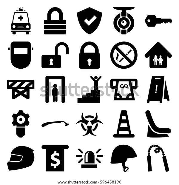 Safety Icons Set Set 25 Safety Stock Vector (Royalty Free) 596458190 ...