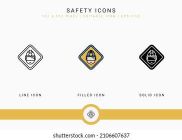 Safety Icons Set Vector Illustration Solid Stock Vector (Royalty Free ...