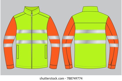 Orange Jacket Design Double Gray Reflective Stock Vector (Royalty Free ...