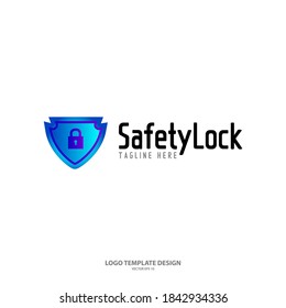 Safety Lock Logo Template Design Isolated Stock Vector (Royalty Free ...