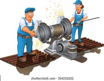 Safety Manual Workework Bench Grindersmachinery Stock Vector (Royalty ...