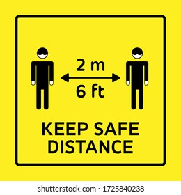 Safety Measure Keep Safe Distance Sign Stock Vector (Royalty Free ...