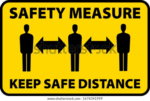Safety Measure Keep Safe Distance Sign Stock Vector (Royalty Free ...