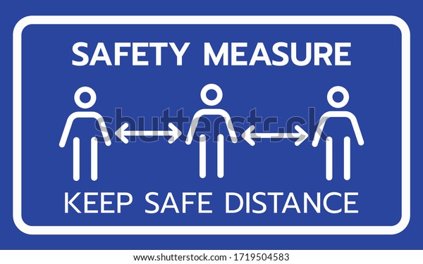 Safety Measure Keep Safe Distance Signkeep: vetor stock (livre de ...