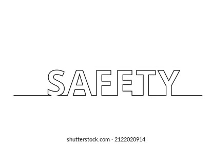 Safety On White Background Line Drawing Stock Vector (Royalty Free ...