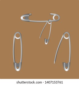 Safety Pin Open Closed Stock Vector (Royalty Free) 1407153761