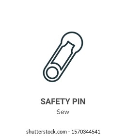 Safety Pin Outline Vector Icon Thin Stock Vector (Royalty Free) 1570344541