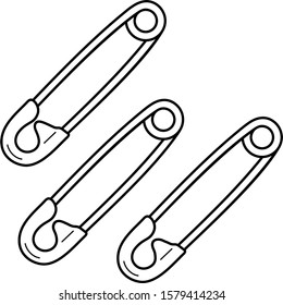 Safety Pins Vector Outline Icon Stock Vector (Royalty Free) 1579414234 ...
