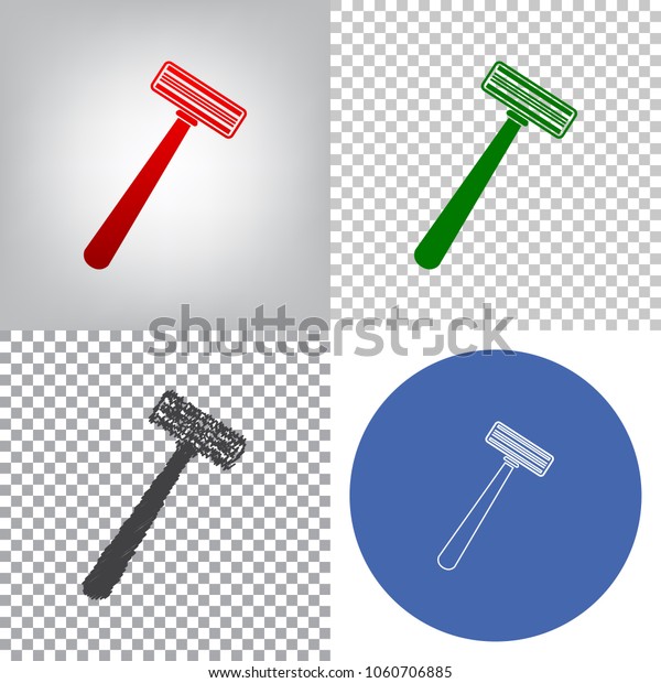 Safety Razor Sign Vector 4 Styles Stock Vector (Royalty Free ...
