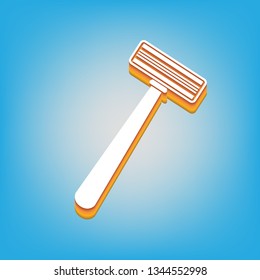 Safety Razor Sign Vector White Icon Stock Vector (Royalty Free ...