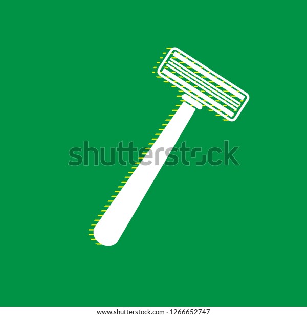 Safety Razor Sign Vector White Flat Stock Vector (Royalty Free ...