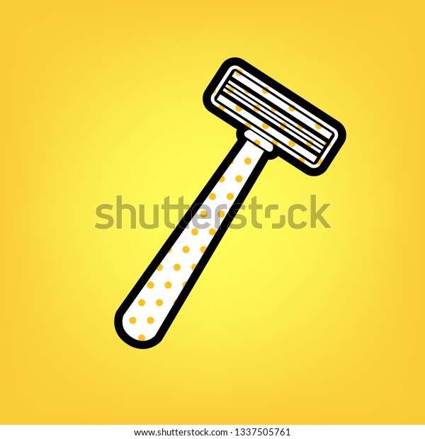 Safety Razor Sign Vector Yellow Polka: vector de stock (libre de ...