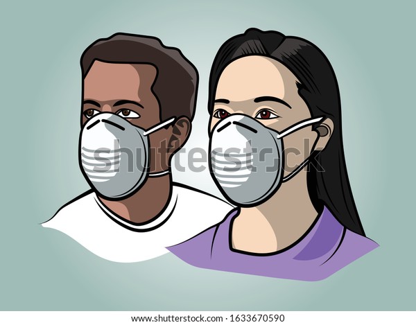 Safety Respirator Face Mask Vector Illustration Stock Vector (Royalty ...