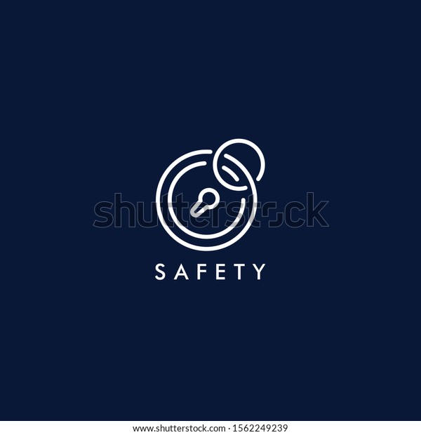Safety Security Padlock Monoline Logo Creative Stock Vector (Royalty ...