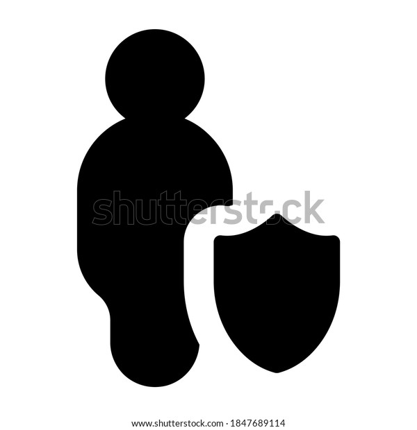 Safety Shield Avatar Human Protection Editable Stock Vector (Royalty ...
