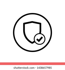 Safety Shield Vector Icon Checkmark Symbol Stock Vector (Royalty Free ...
