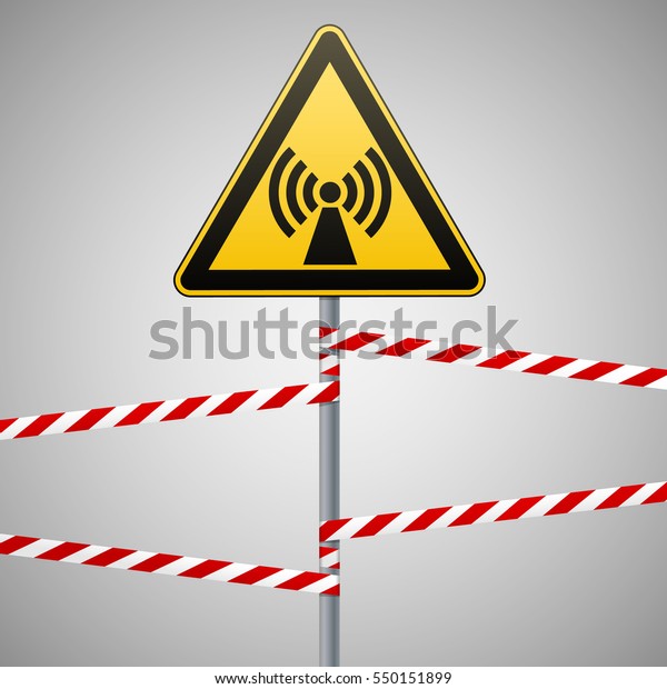 Safety Sign Caution Danger Electromagnetic Field 스톡 벡터(로열티 프리 ...