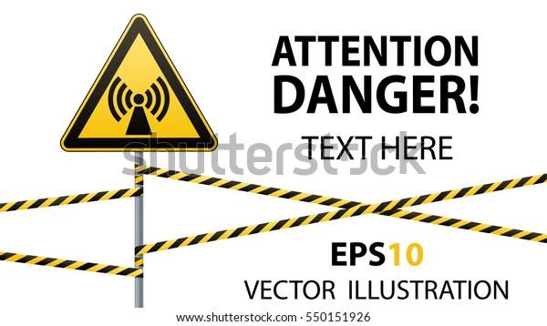 Safety Sign Caution Danger Electromagnetic Field: vector de stock ...