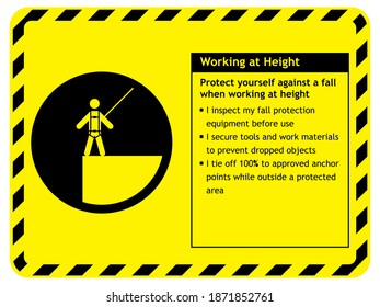 Safety Sign Message Rules Working Height Stock Vector (Royalty Free ...